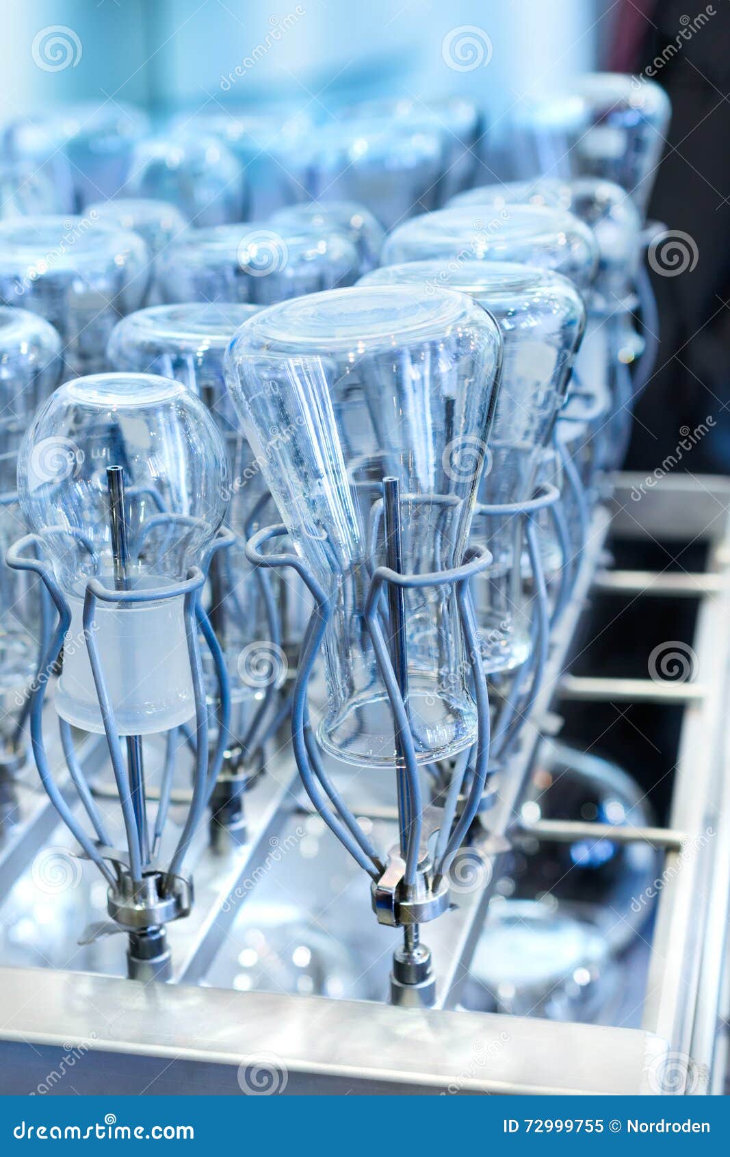 Flasks and Test Tubes Set in the Tray Industrial Dishwasher. Stock ...