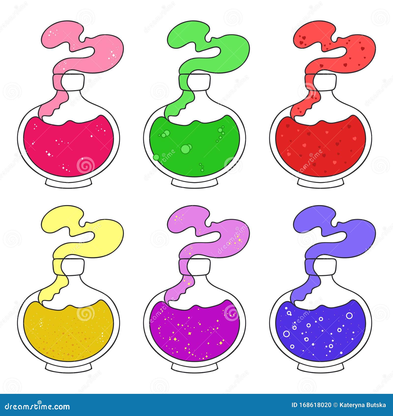 Bottle With Potion Game Magic Glass Elixir Poisoning Toxic Substance ...