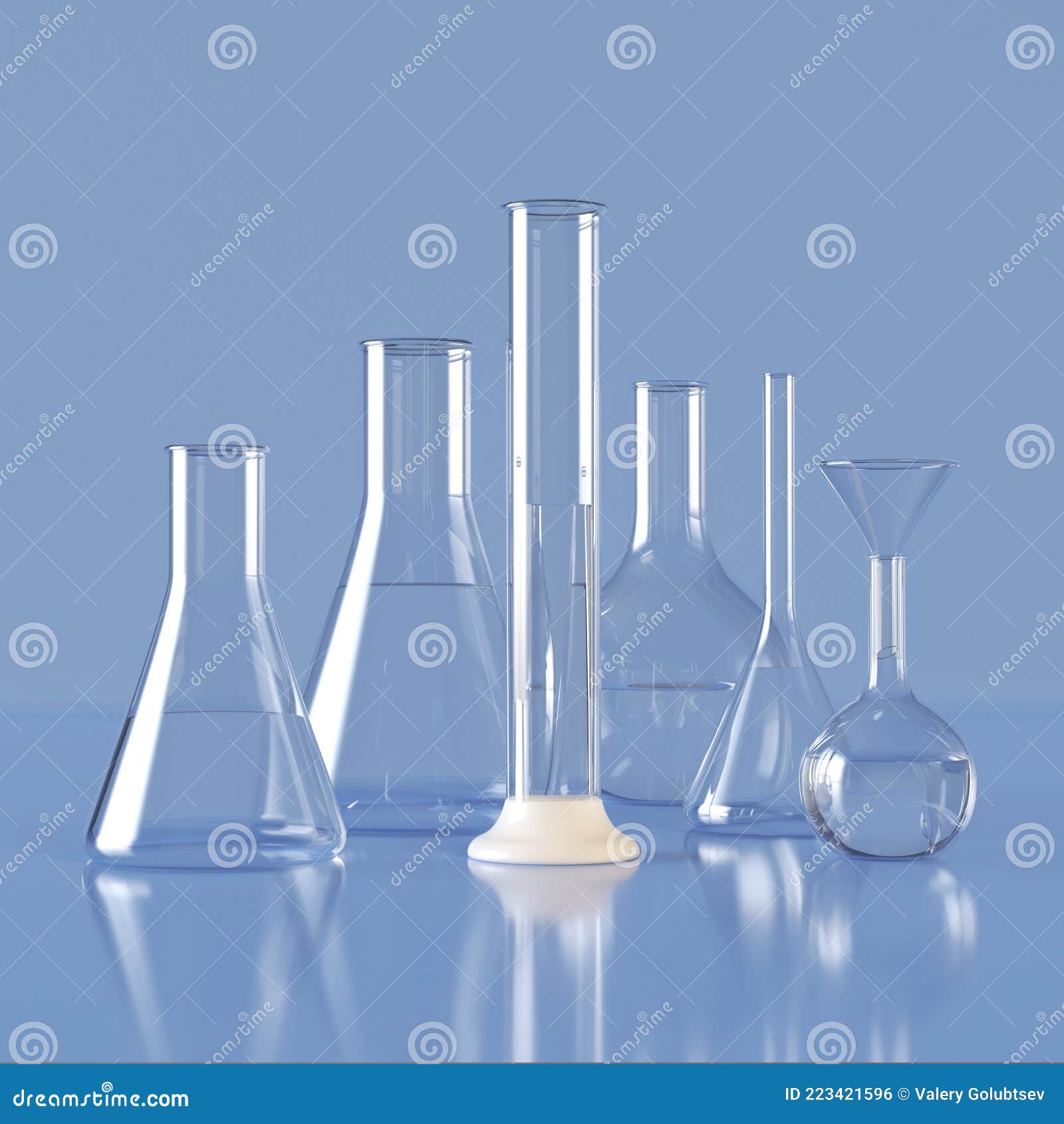 Glass Products. Realistic Glass Chemical Containers with Liquid ...