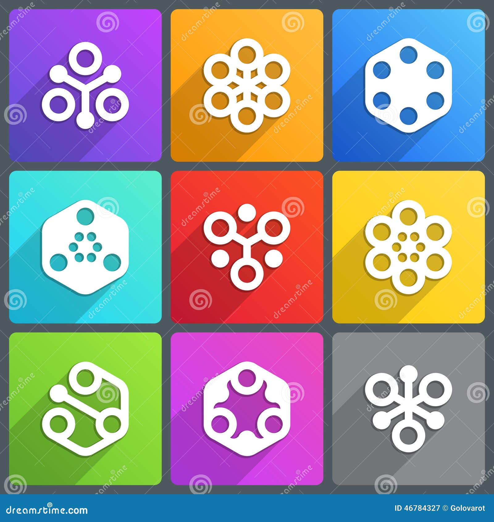 Flat Abstract Icon with Shadow. Vector Stock Vector - Illustration of ...