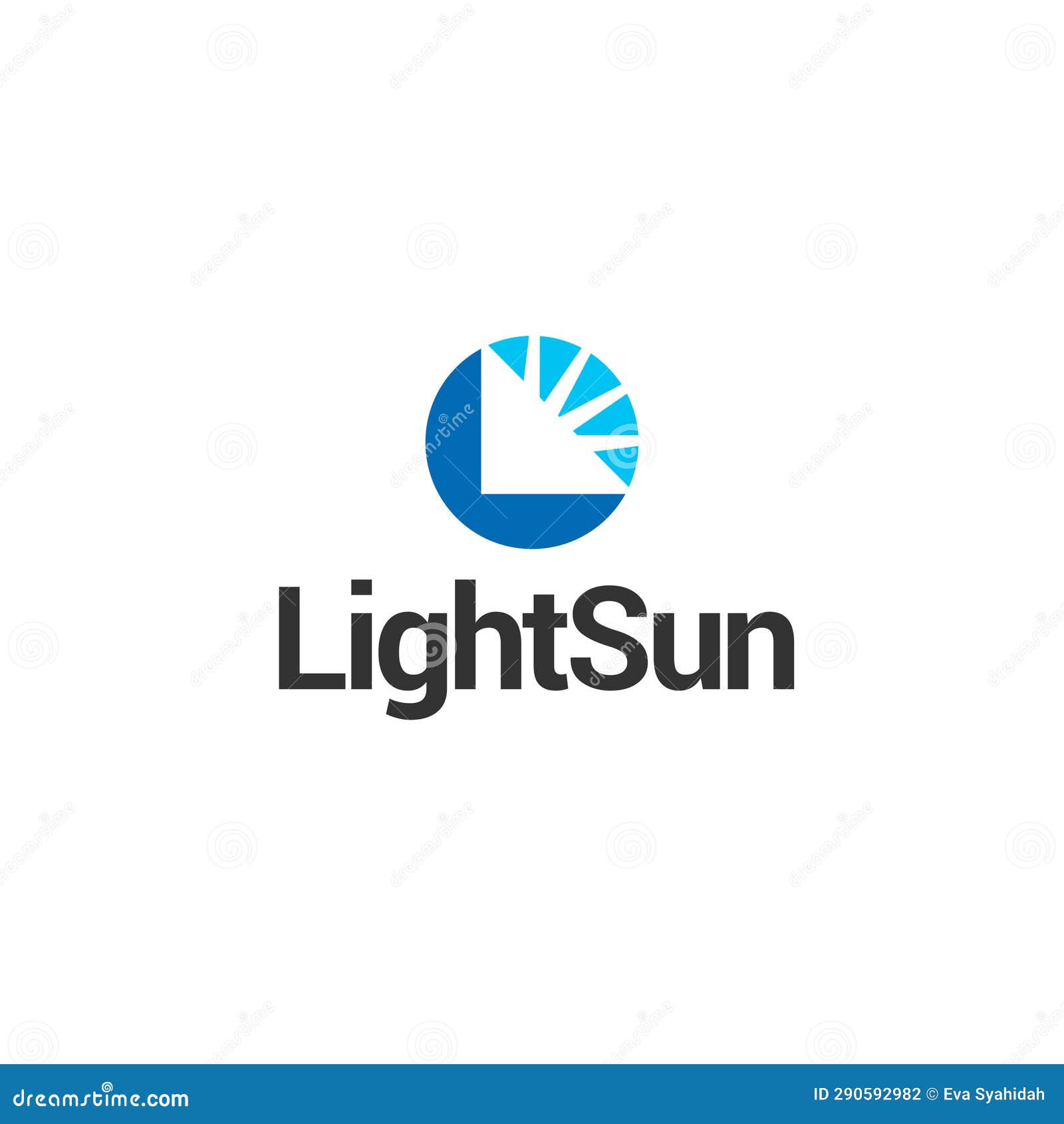 Flat Abstract Light Sun Spotlight Logo Design Stock Vector ...