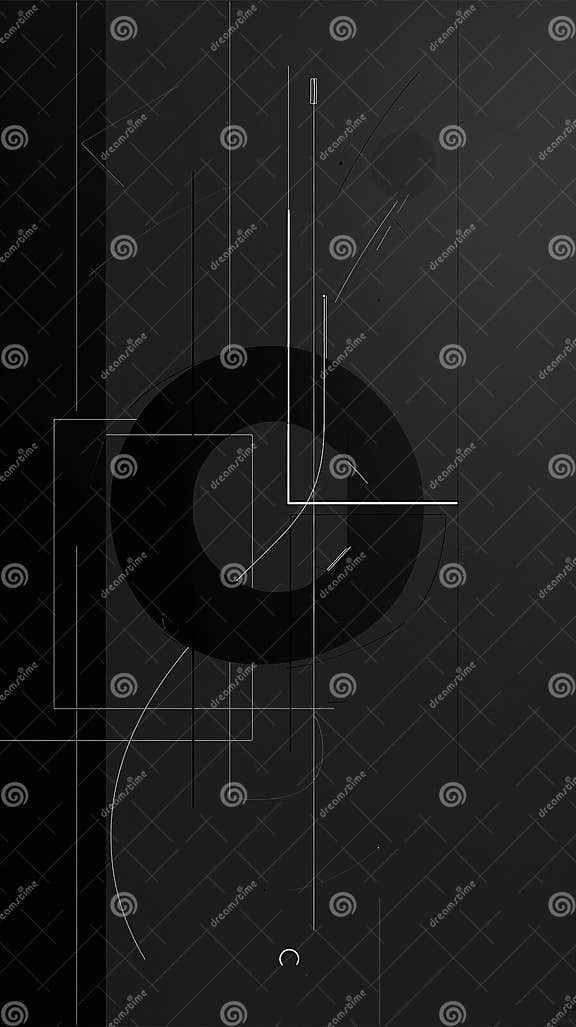 Flat Abstract Logo Design Technical Drawing with Dimensioning Lines ...