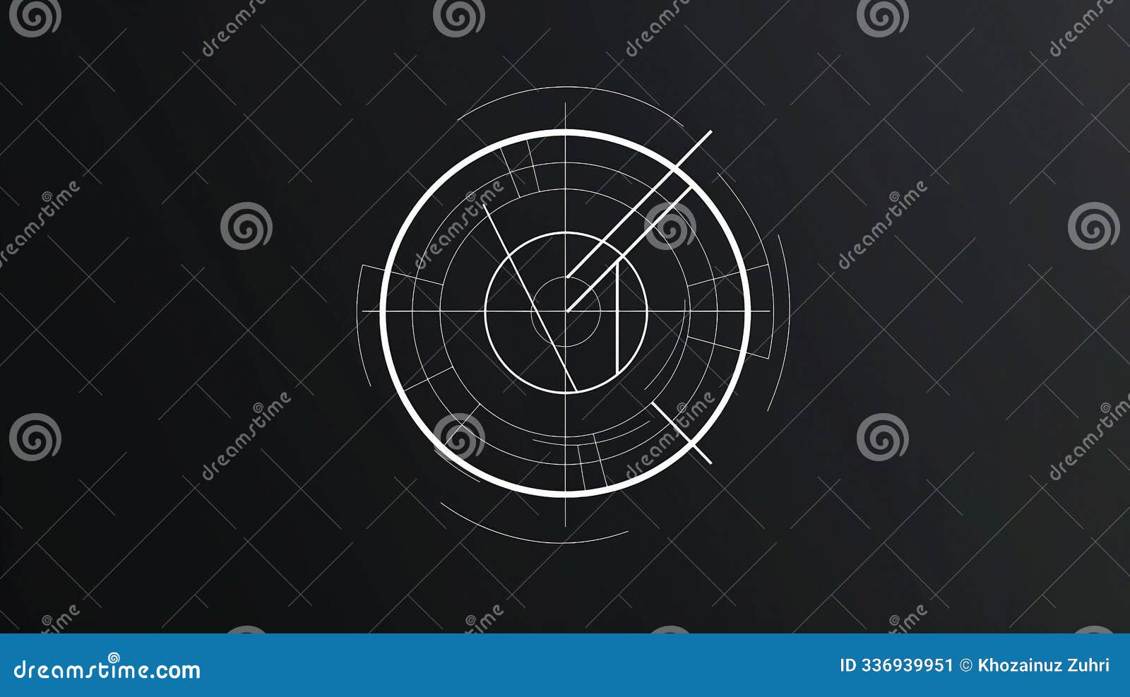 Flat Abstract Logo Design Technical Drawing with Dimensioning Lines ...