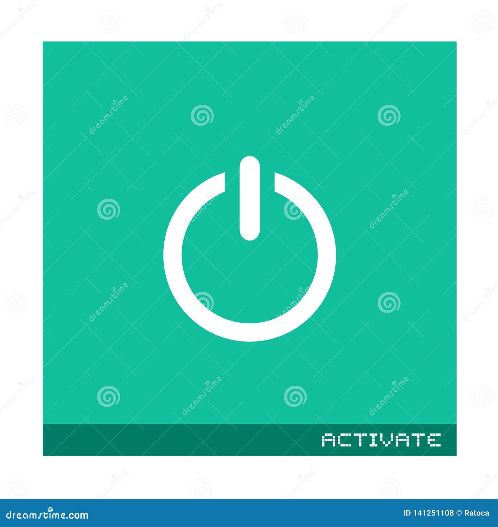 Flat activate icon stock vector. Illustration of computer - 141251108