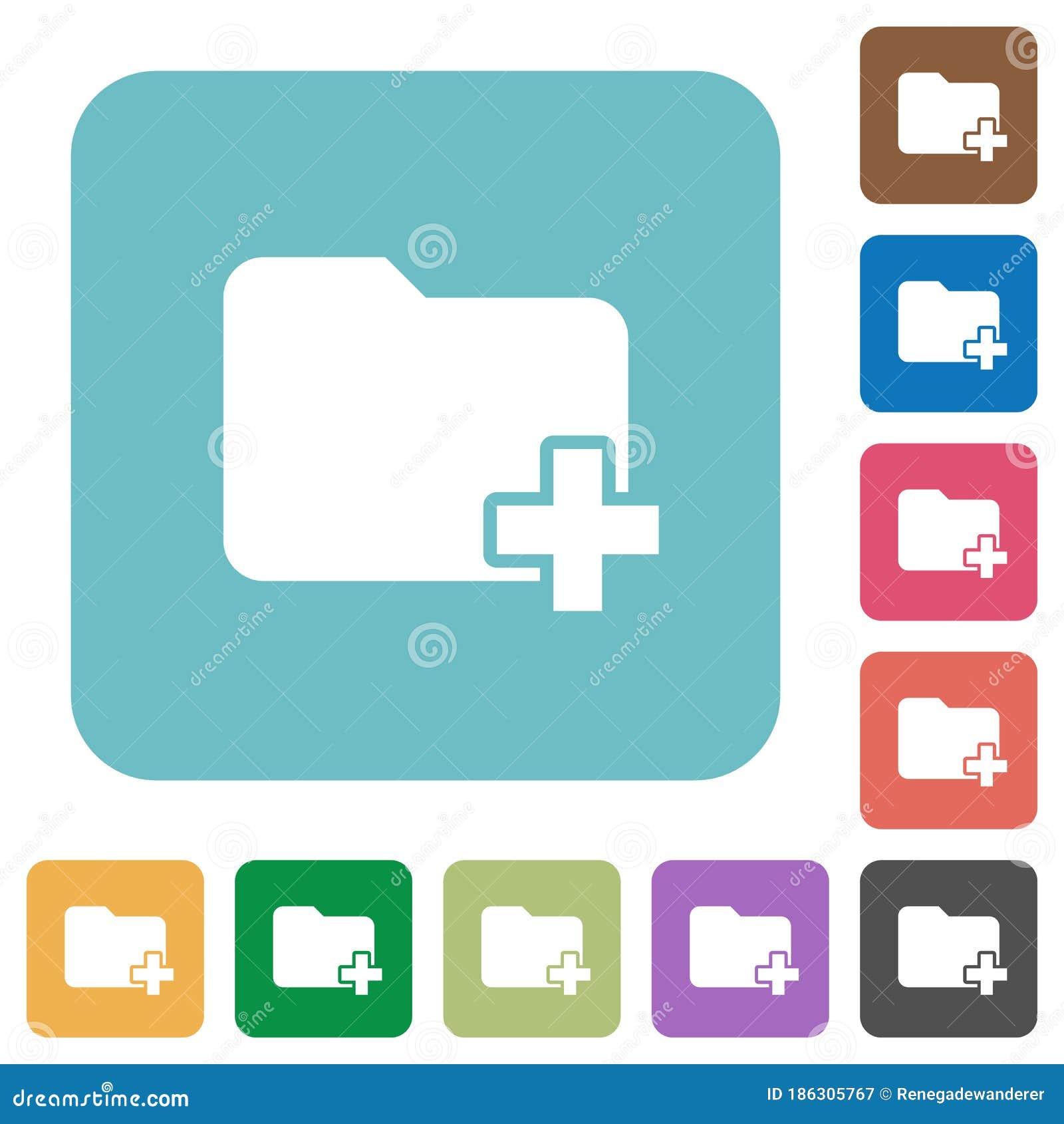 Flat add new folder icons stock illustration. Illustration of booklet ...