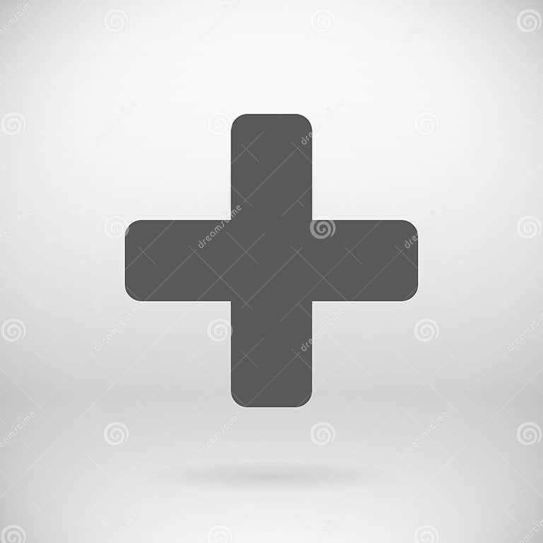 Flat Add Sign Vector Plus Symbol Background Stock Vector - Illustration ...