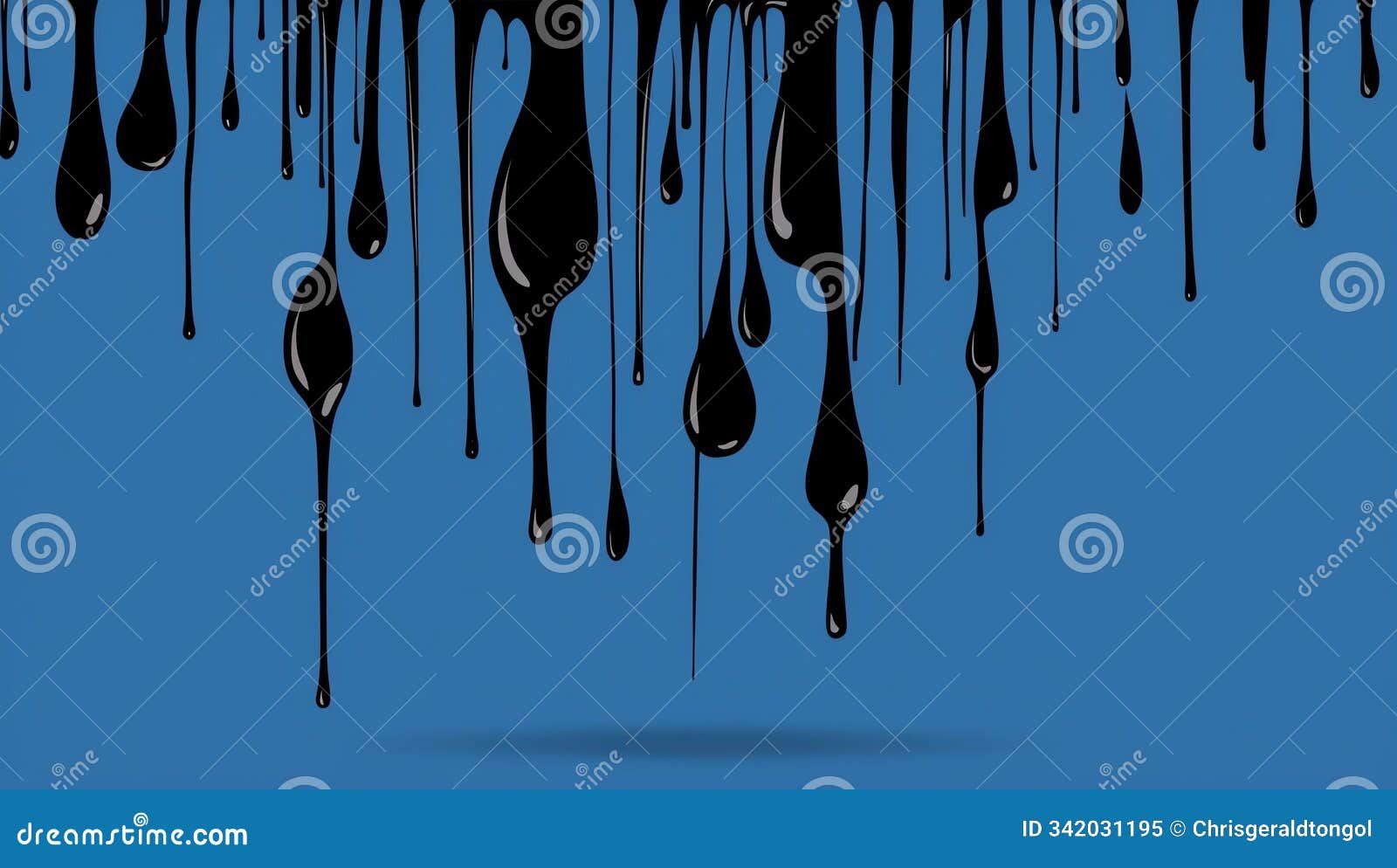 Flat Aesthetic Linear Dripping Black Paint on Blue Bac Ai Generated ...