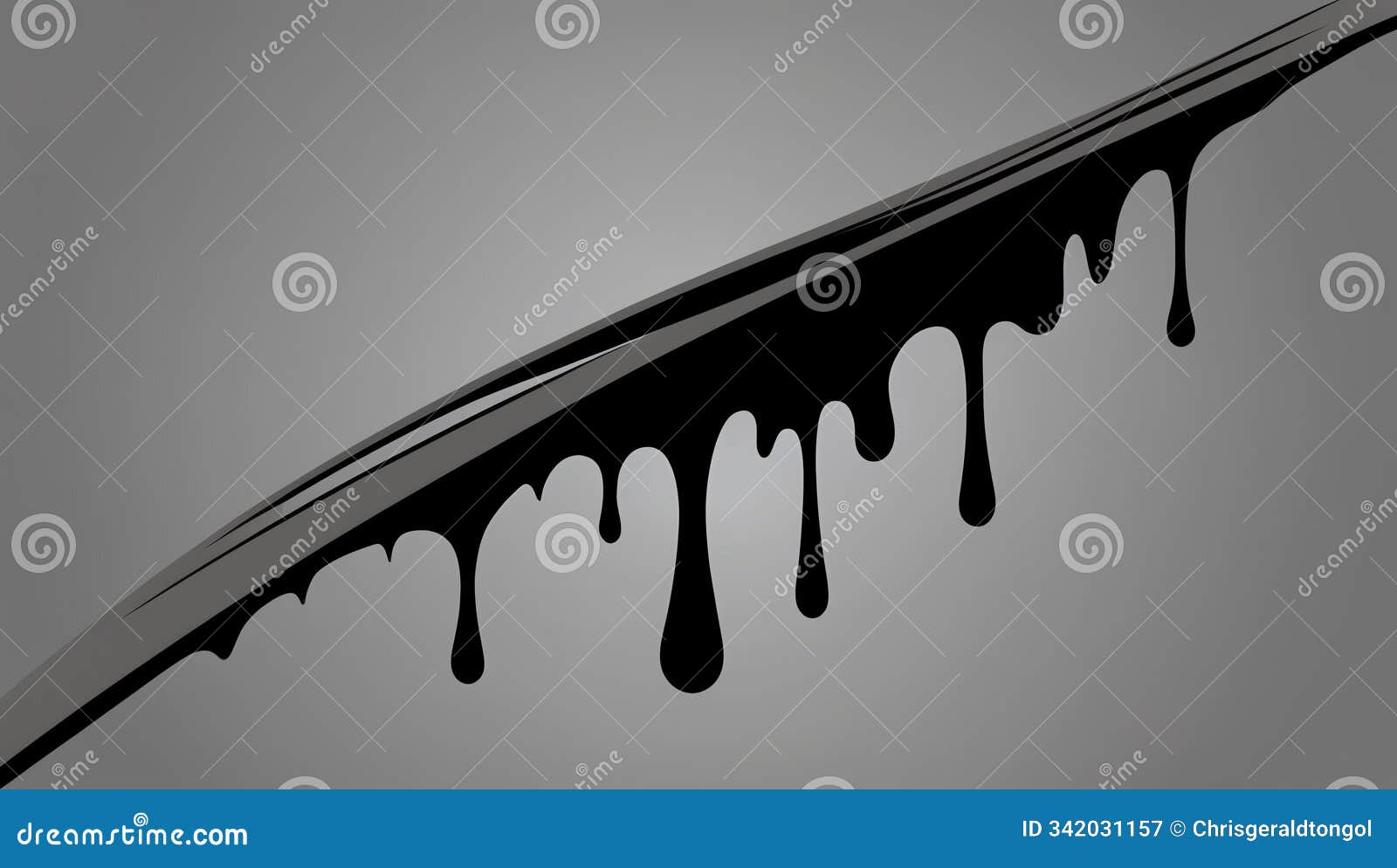 Flat Aesthetic Linear Dripping Black Paint on Grey Bac Ai Generated ...