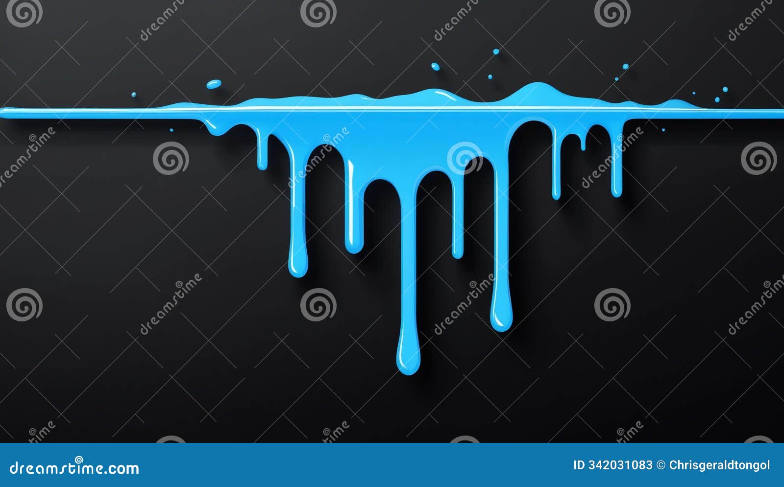 Flat Aesthetic Linear Dripping Blue Paint on Black Bac Ai Generated ...