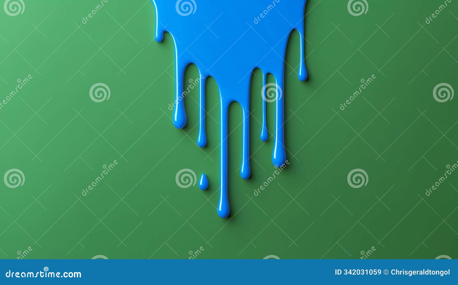Flat Aesthetic Linear Dripping Blue Paint on Green Bac Ai Generated ...
