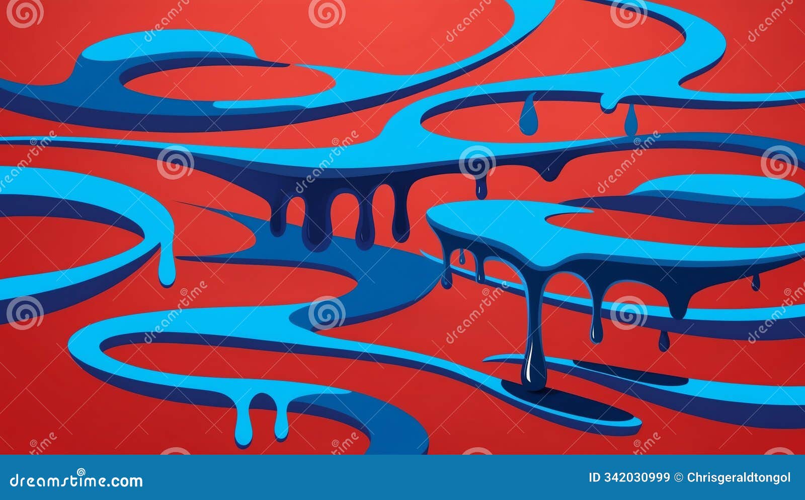 Dripping Blue Slime Border For Banner Decoration, Seamless Design ...