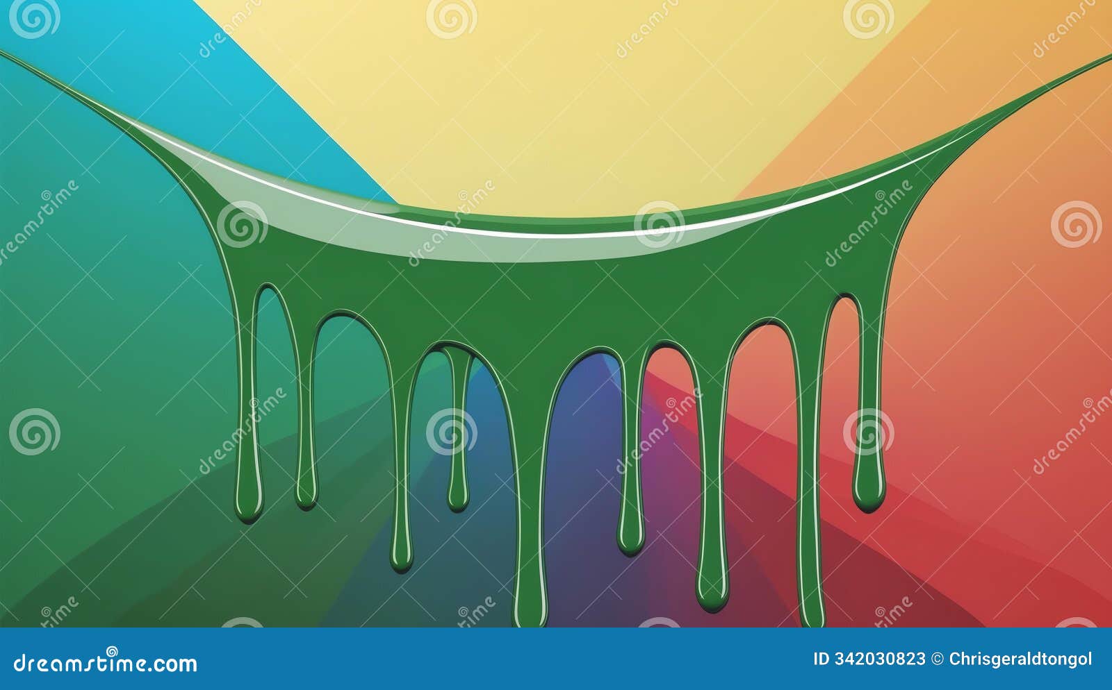 Flat Aesthetic Linear Dripping Green Paint on Multicol Ai Generated ...