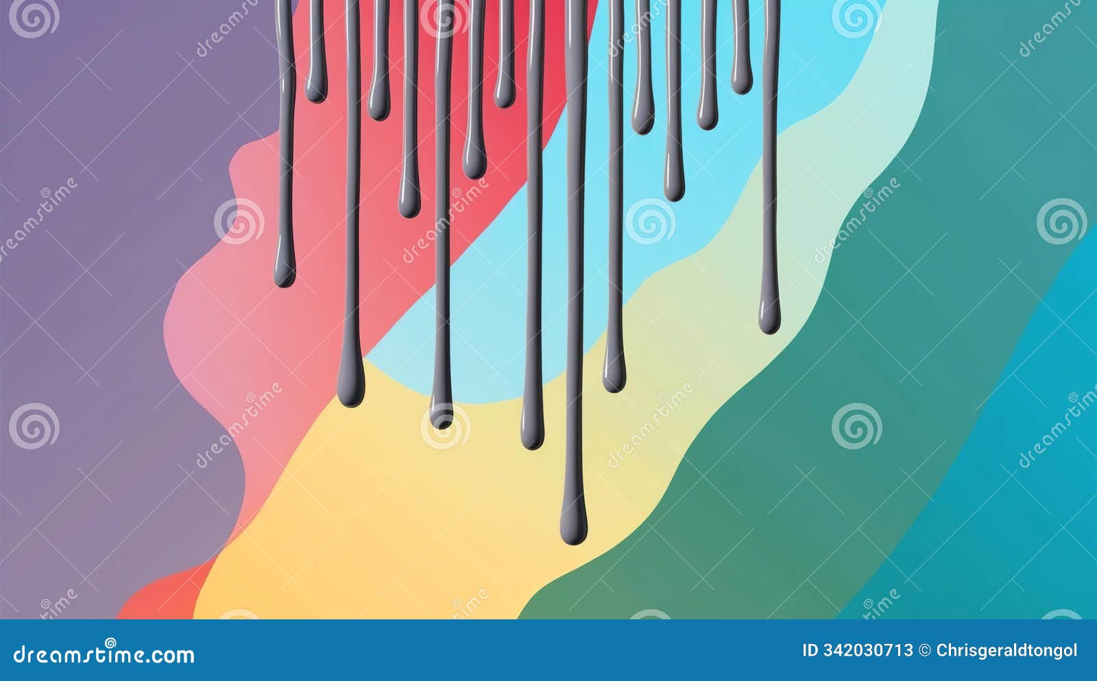 Flat Aesthetic Linear Dripping Grey Paint On Multicolo Ai Generated ...