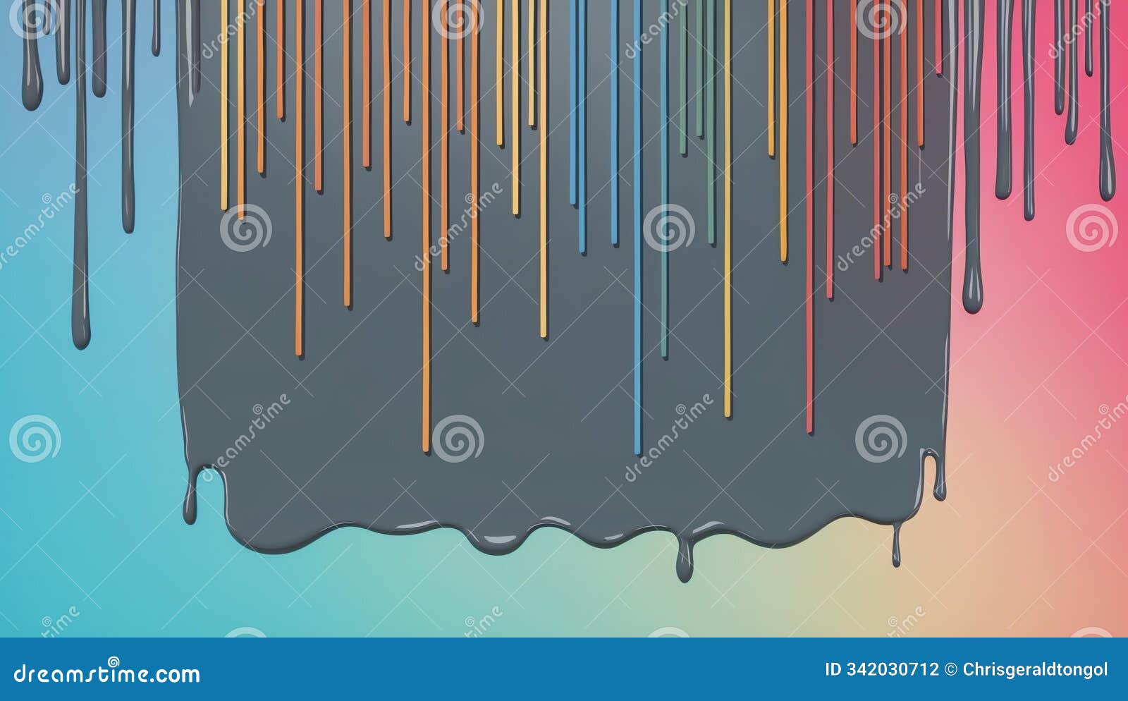 Flat Aesthetic Linear Dripping Grey Paint on Multicolo Ai Generated ...