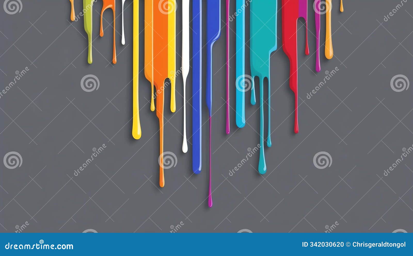 Flat Aesthetic Linear Dripping Multicolor Paint on Gre Ai Generated ...