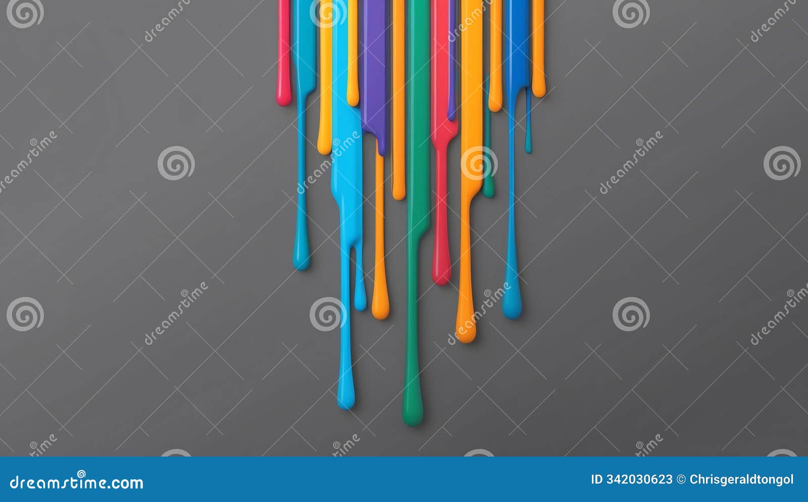 Flat Aesthetic Linear Dripping Multicolor Paint On Gre Ai Generated ...