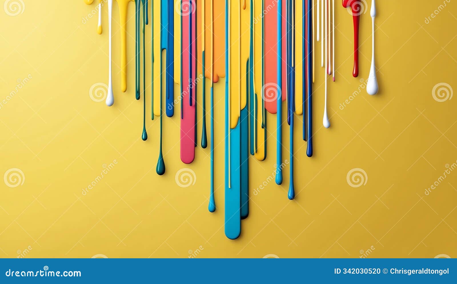Flat Aesthetic Linear Dripping Blue Paint On Multicolo Ai Generated ...