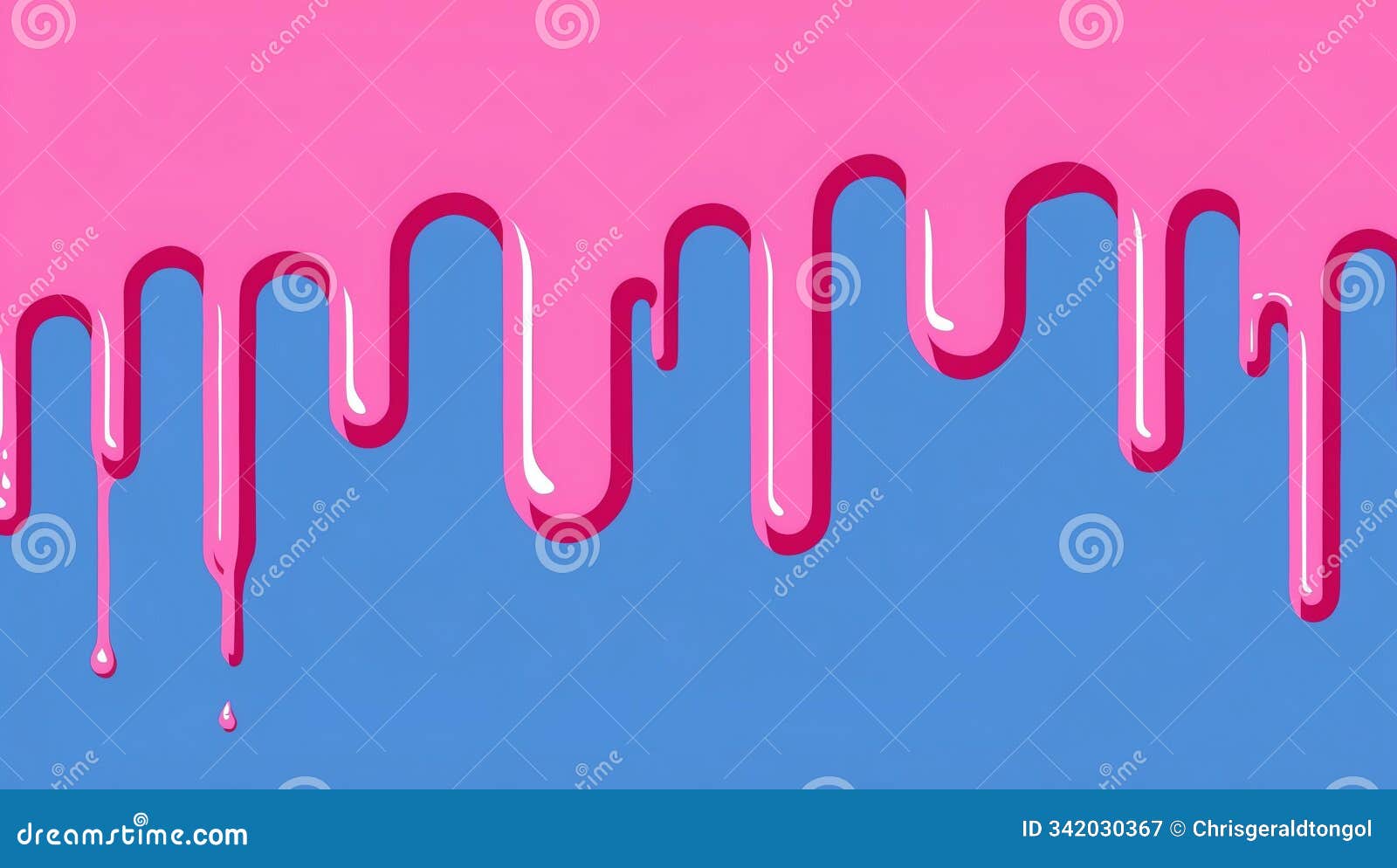 Flat Aesthetic Linear Dripping Pink Paint on Blue Back Ai Generated ...
