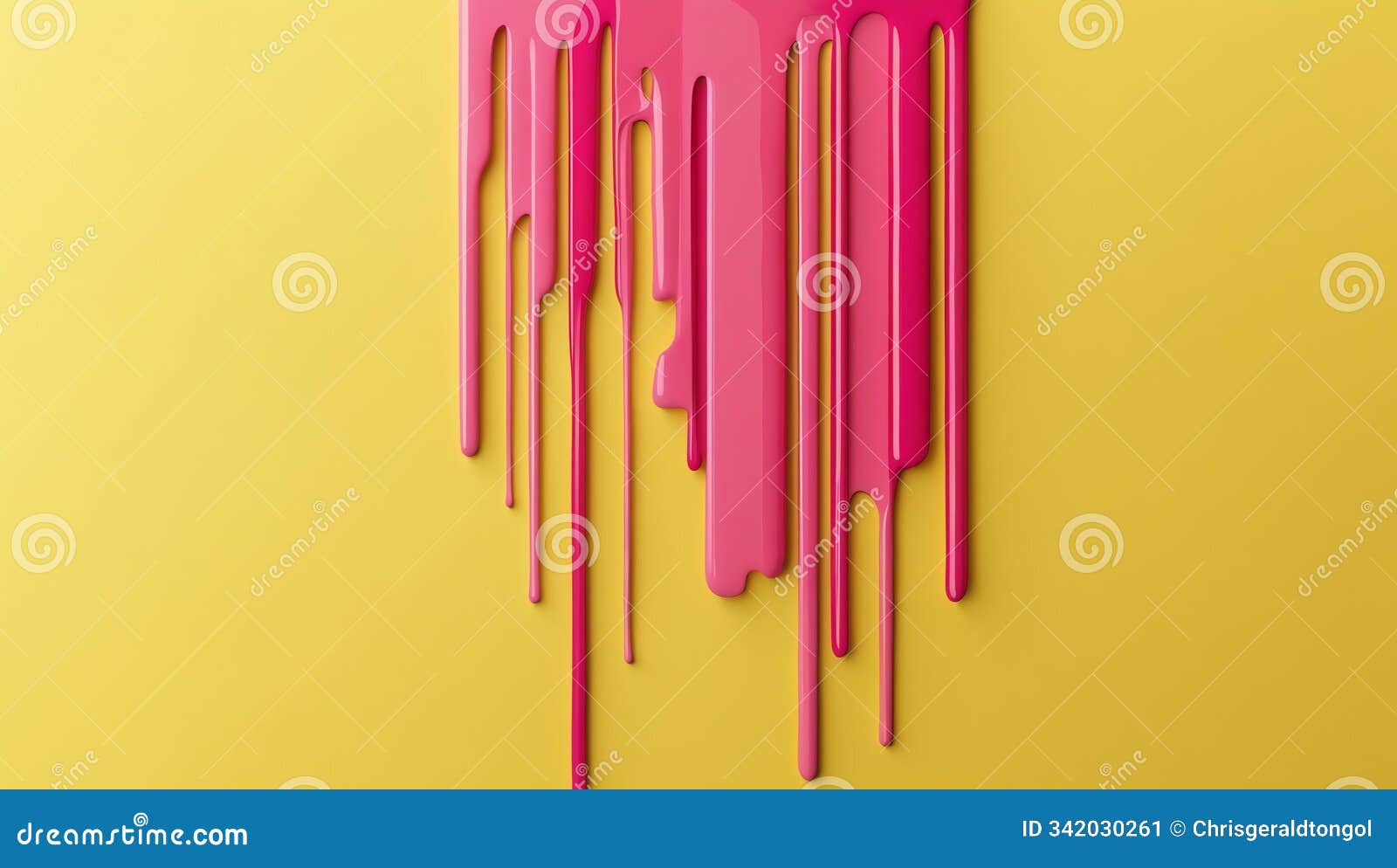 Flat Aesthetic Linear Dripping Pink Paint on Yellow Ba Ai Generated ...