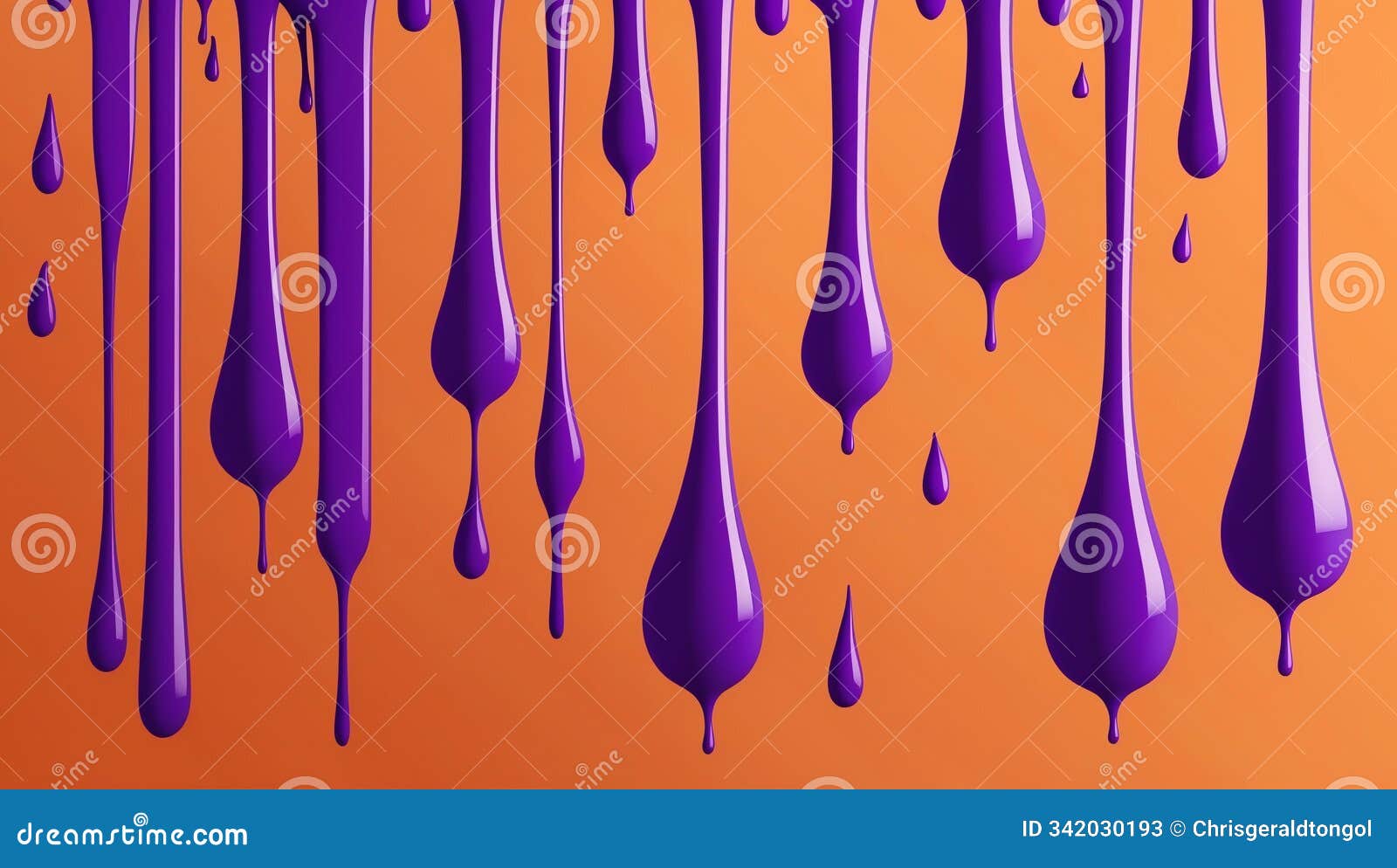 Flat Aesthetic Linear Dripping Purple Paint on Orange Ai Generated ...