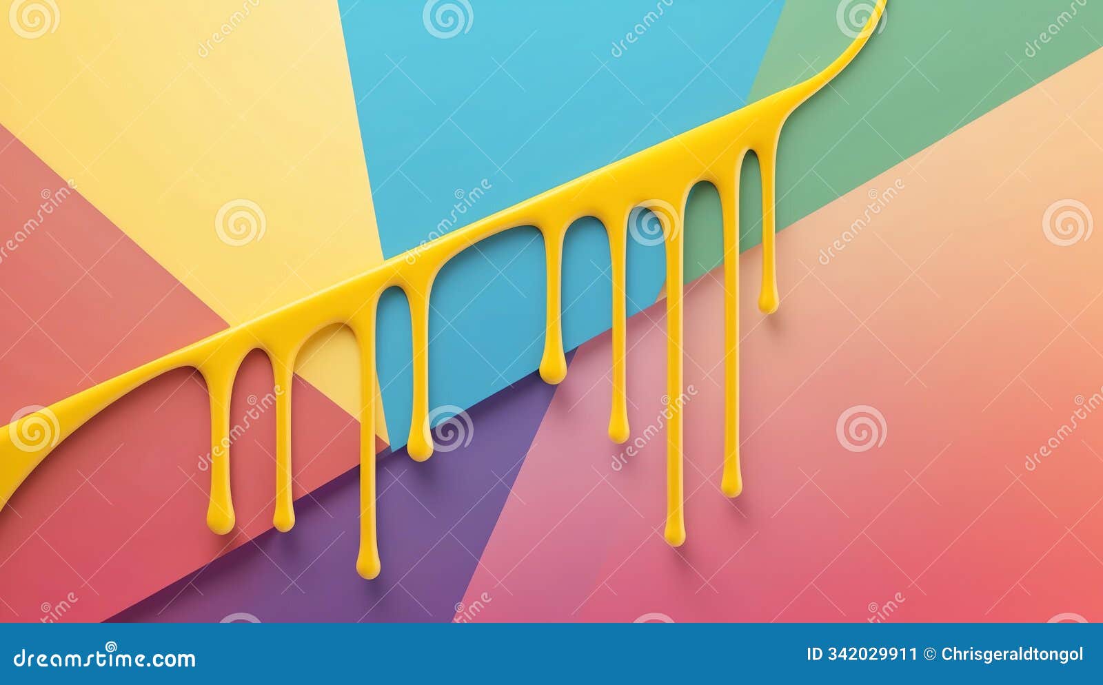 Flat Aesthetic Linear Dripping Yellow Paint on Multico Ai Generated ...