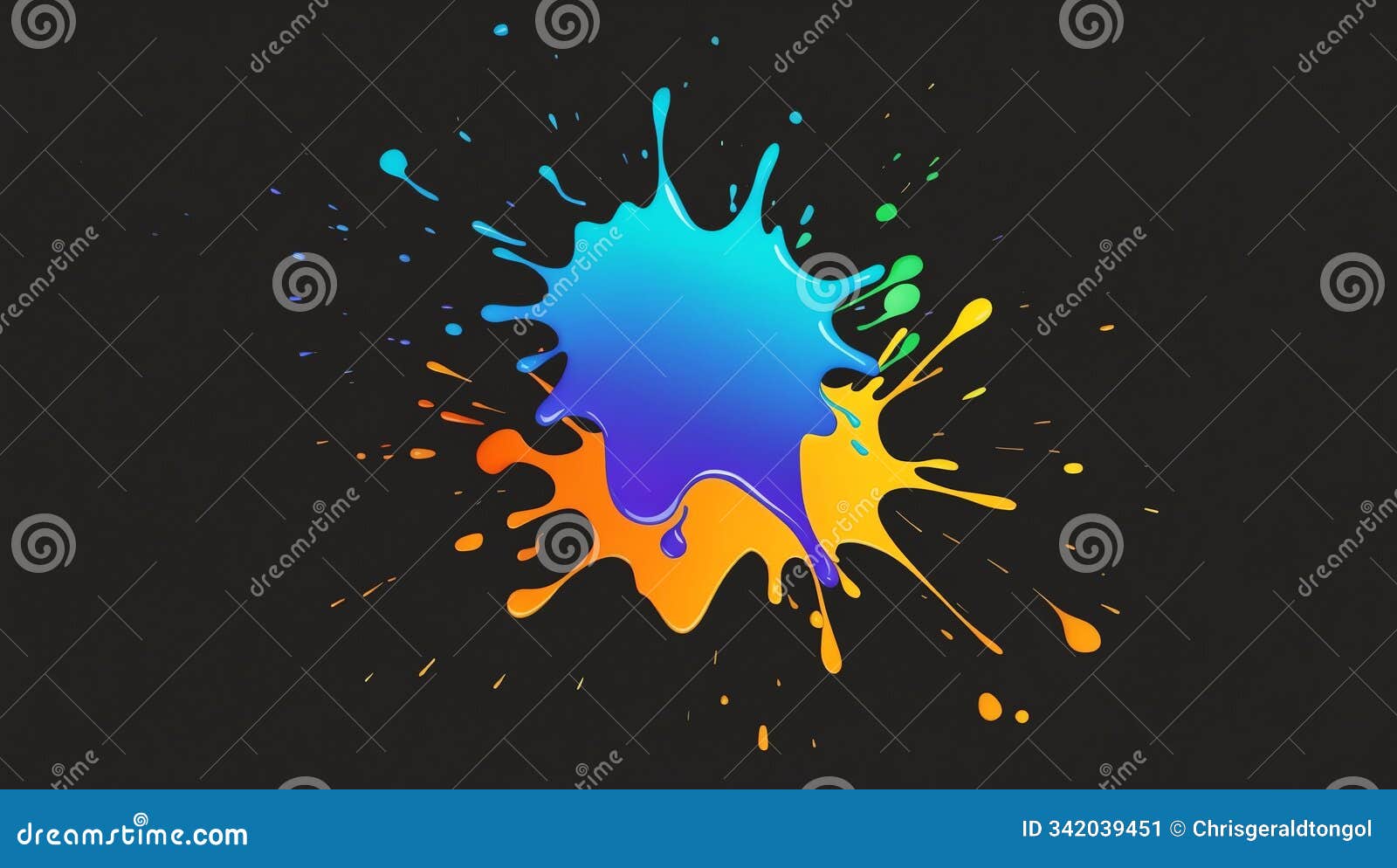 Flat Aesthetic Single Multicolor Paint Splat Isolated Ai Generated ...