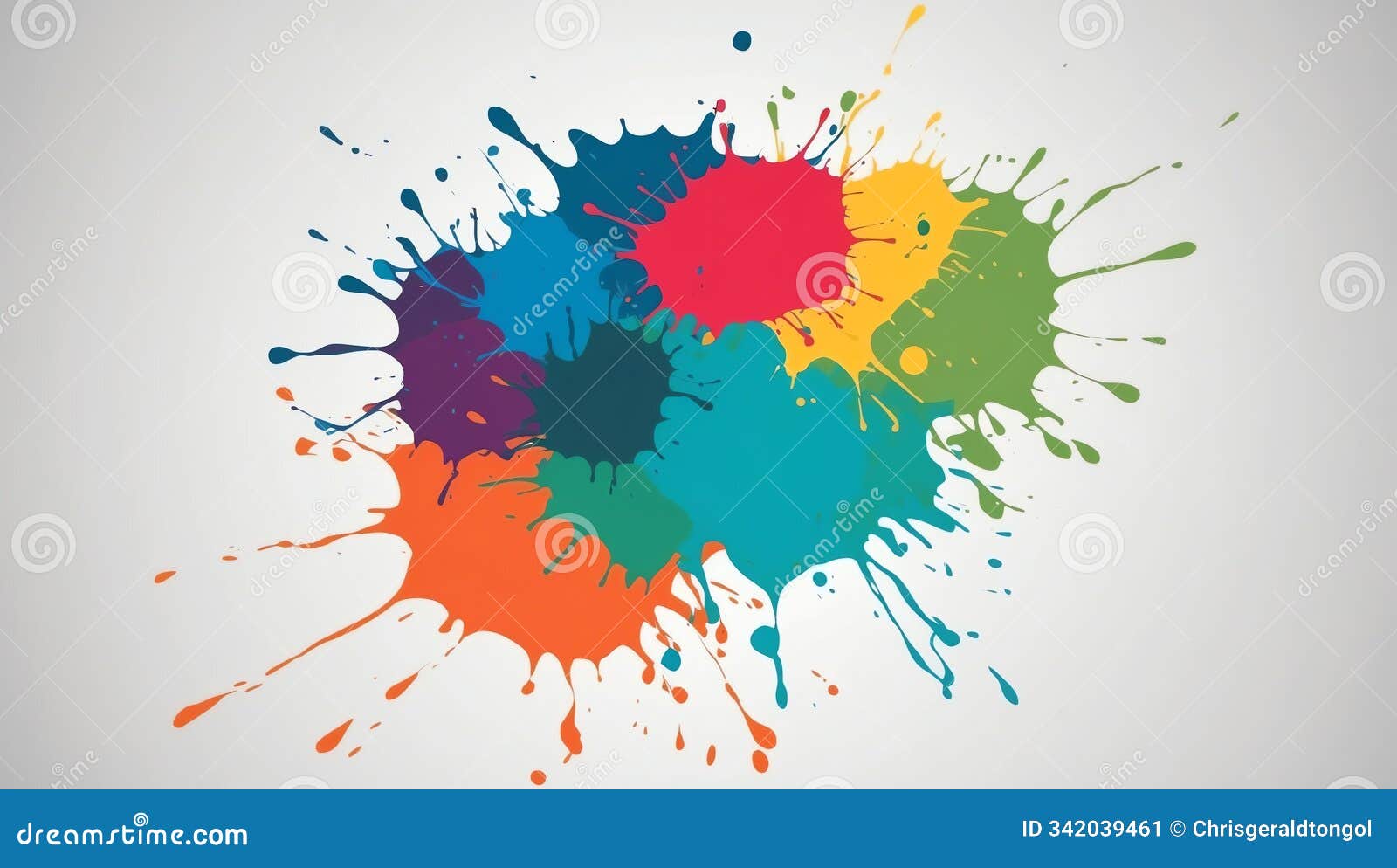Flat Aesthetic Single Multicolor Paint Splat Isolated Ai Generated ...