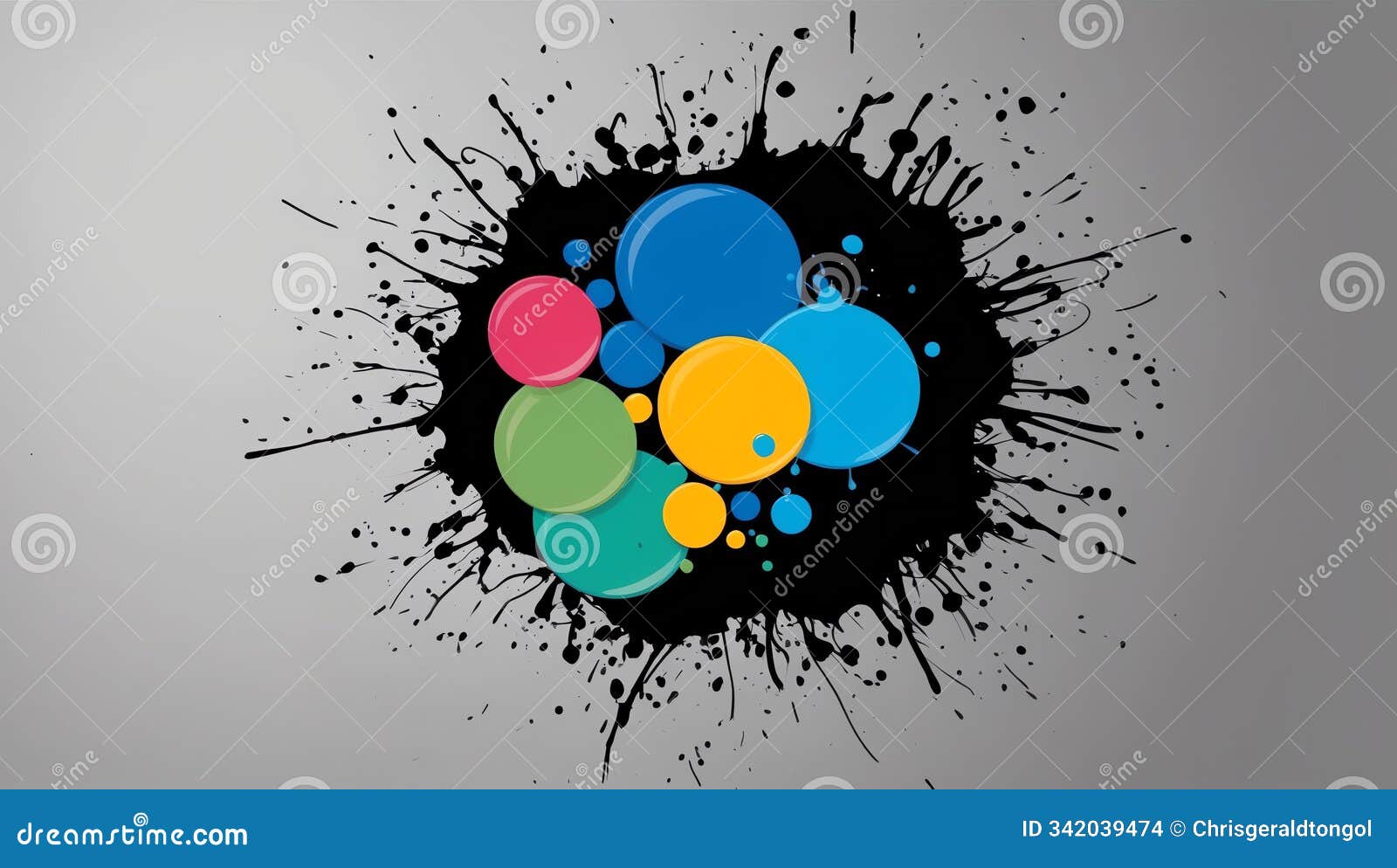 Flat Aesthetic Single Multicolor Paint Splat Isolated Ai Generated ...