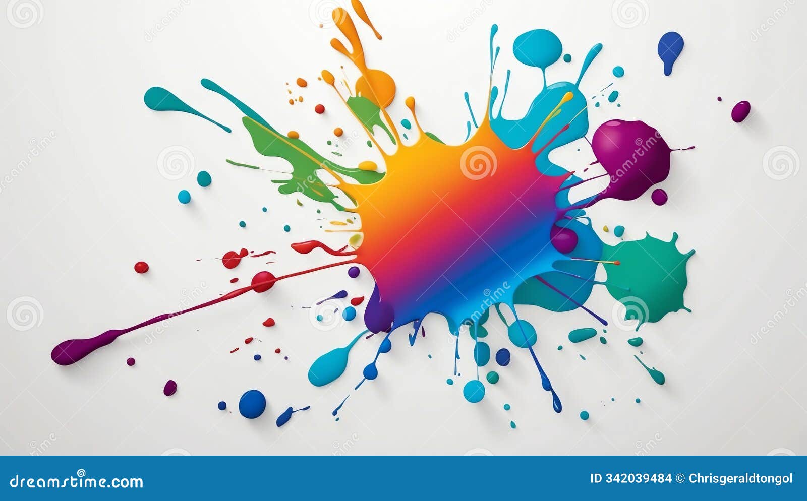 Flat Aesthetic Single Multicolor Paint Splat Isolated Ai Generated ...