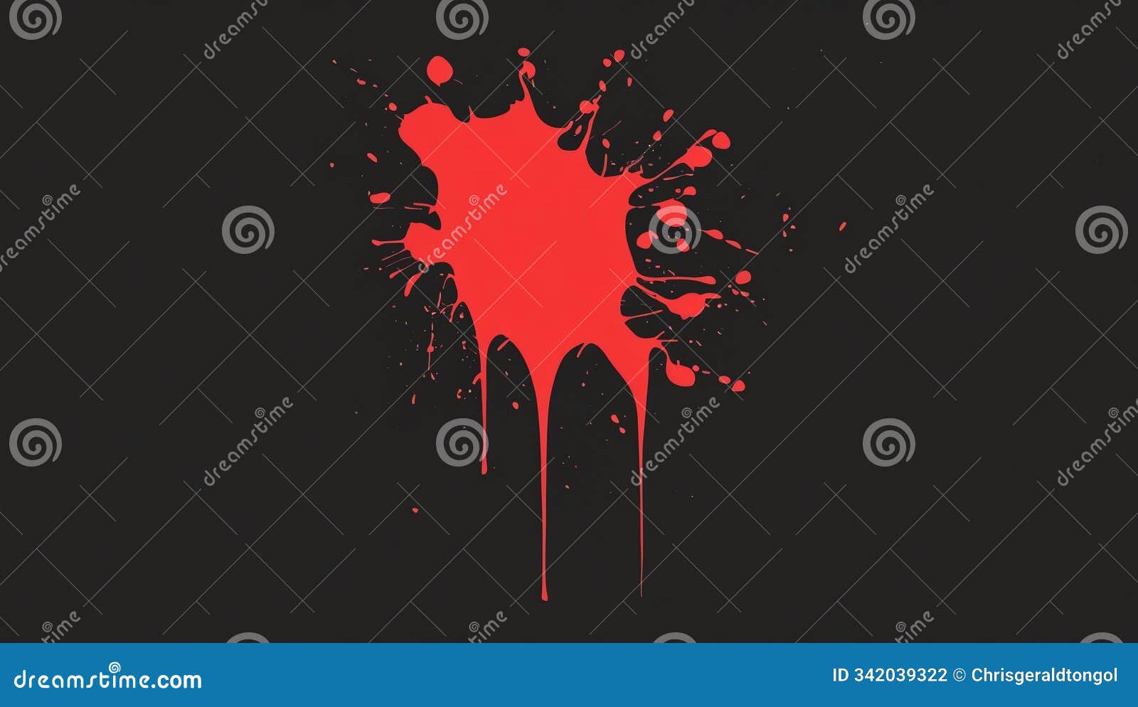 Flat Aesthetic Single Red Paint Splat Isolated on Blac Ai Generated ...