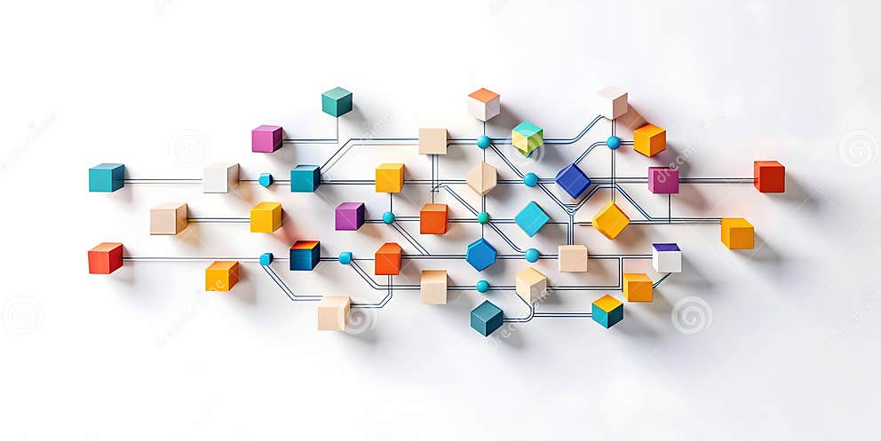 Flat AI Driven Data Flow Elements Concept As Abstract Elements Featuring Dynamic Data Streams ...