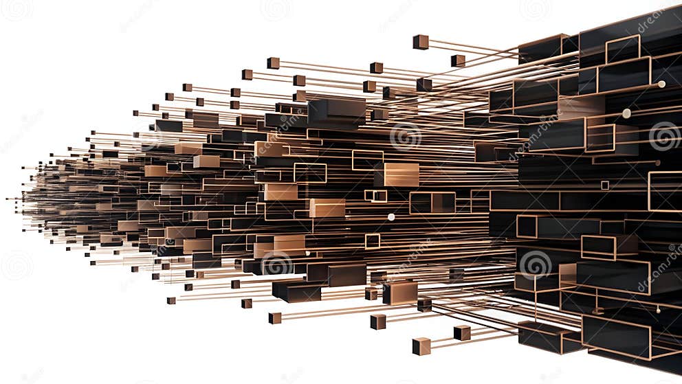 Flat Ai Driven Data Flow Elements Concept As Abstract Elements Featuring Dynamic Data Streams