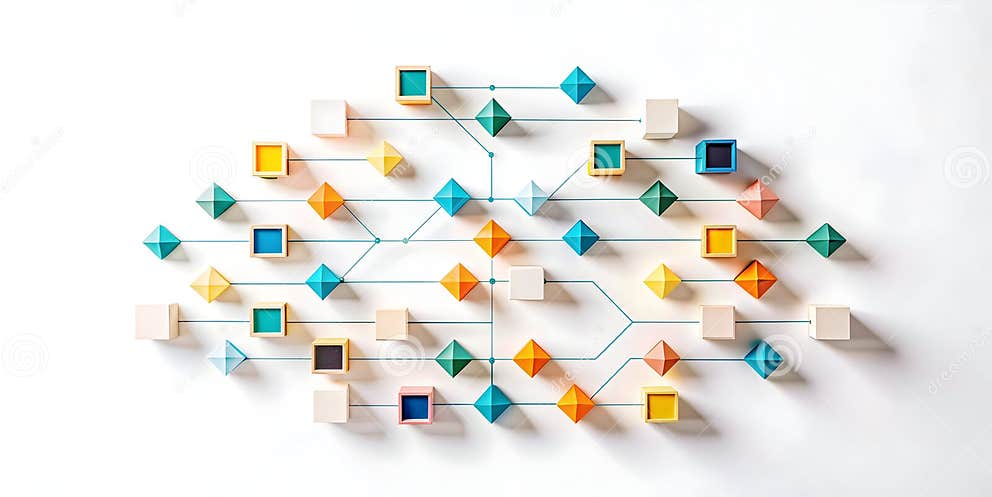 Flat AI Driven Data Flow Elements Concept As Abstract Elements Featuring Dynamic Data Streams ...