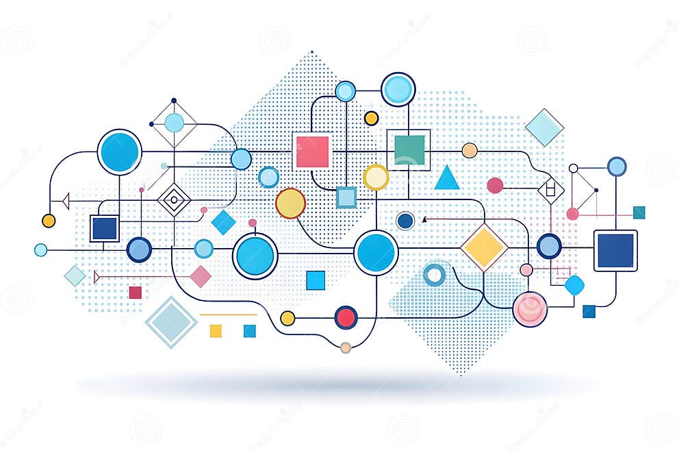 Flat AI Driven Data Flow Elements Concept As Abstract Elements ...