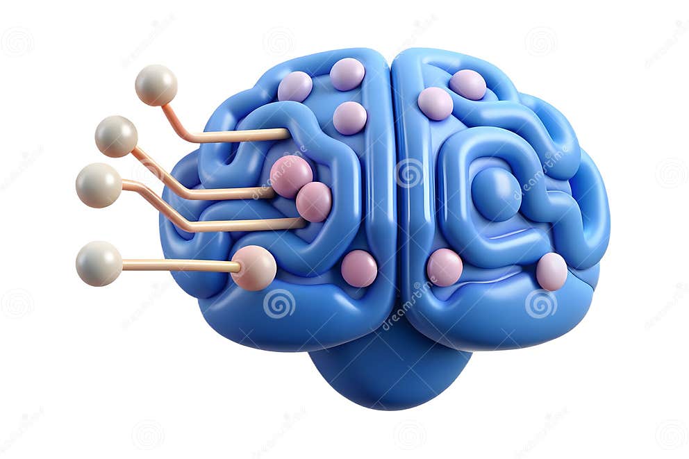 Flat AI Driven Digital Brain Elements Concept As Abstract Elements ...