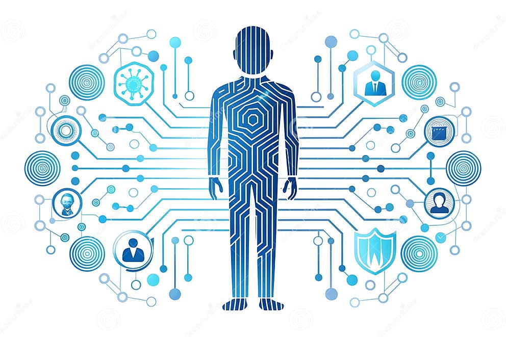 Flat AI Driven Digital Identity Elements Concept As Abstract Elements Featuring Digital Identity ...