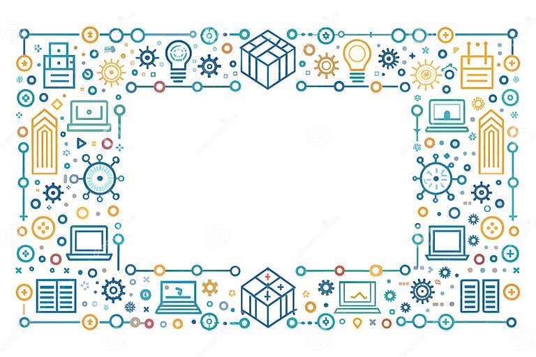 Flat Ai Driven Language Processing Frame Concept As A Clean Border Frame With Abstract Language