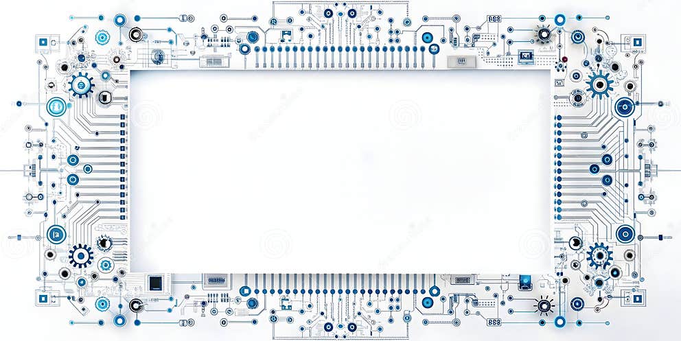 Flat Ai Driven Language Processing Frame Concept As A Clean Border Frame With Abstract Language