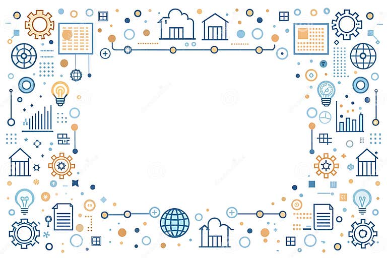 Flat Ai Driven Language Processing Frame Concept As A Clean Border Frame With Abstract Language