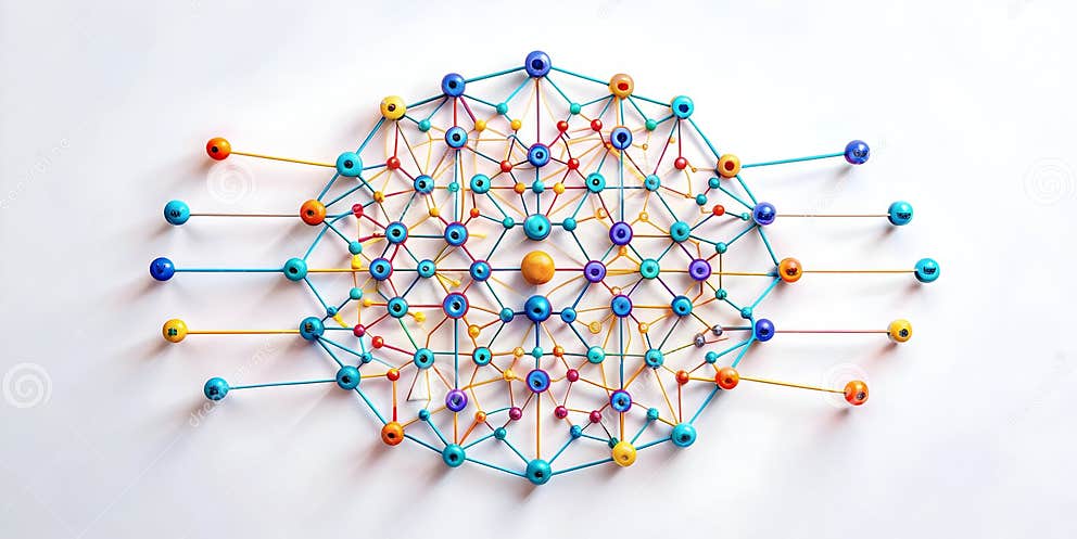 Flat Ai Driven Neural Network Elements Concept As Abstract Elements Representing A Neural 