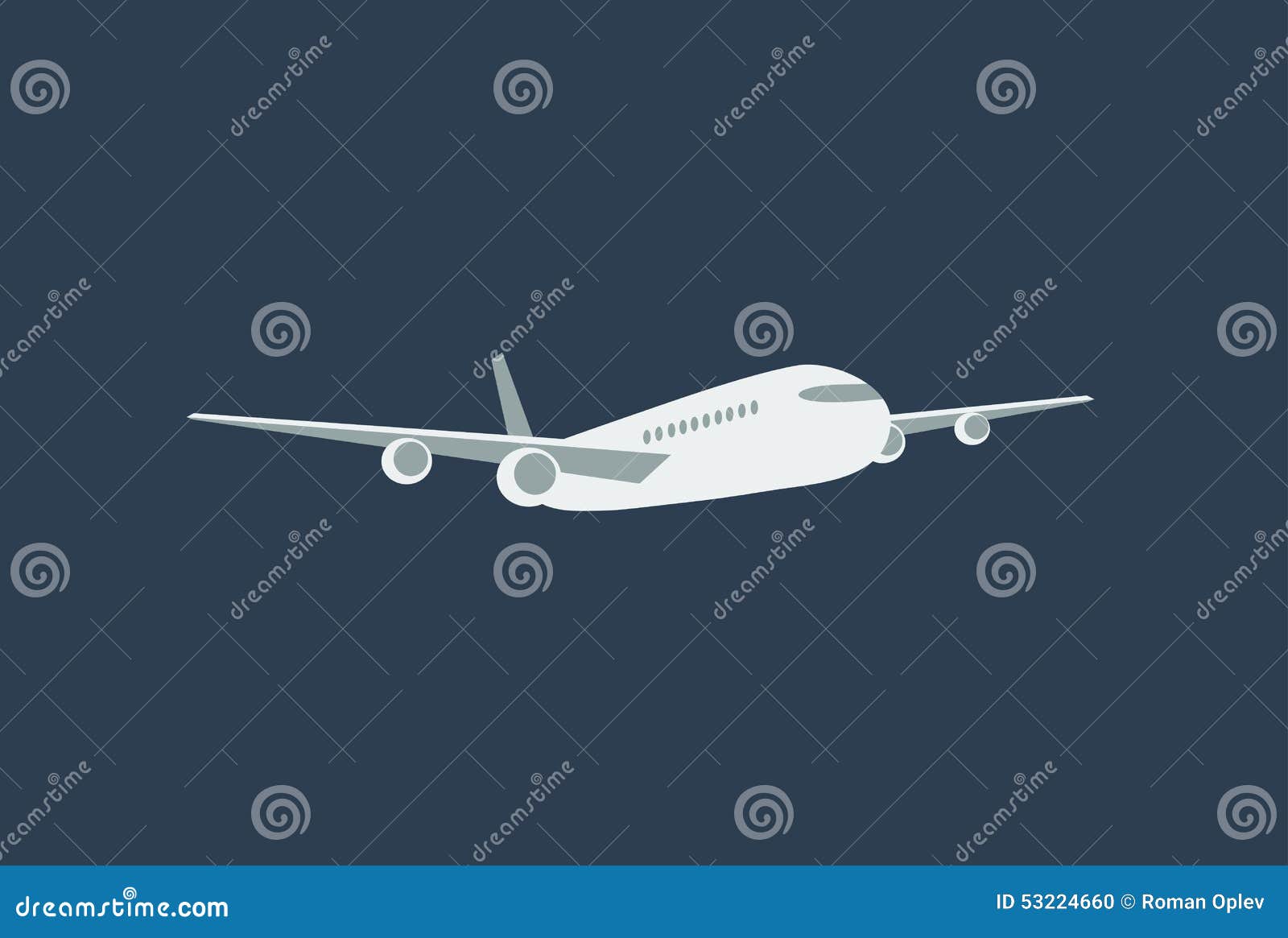 Flat airplane stock vector. Illustration of smoldering - 53224660