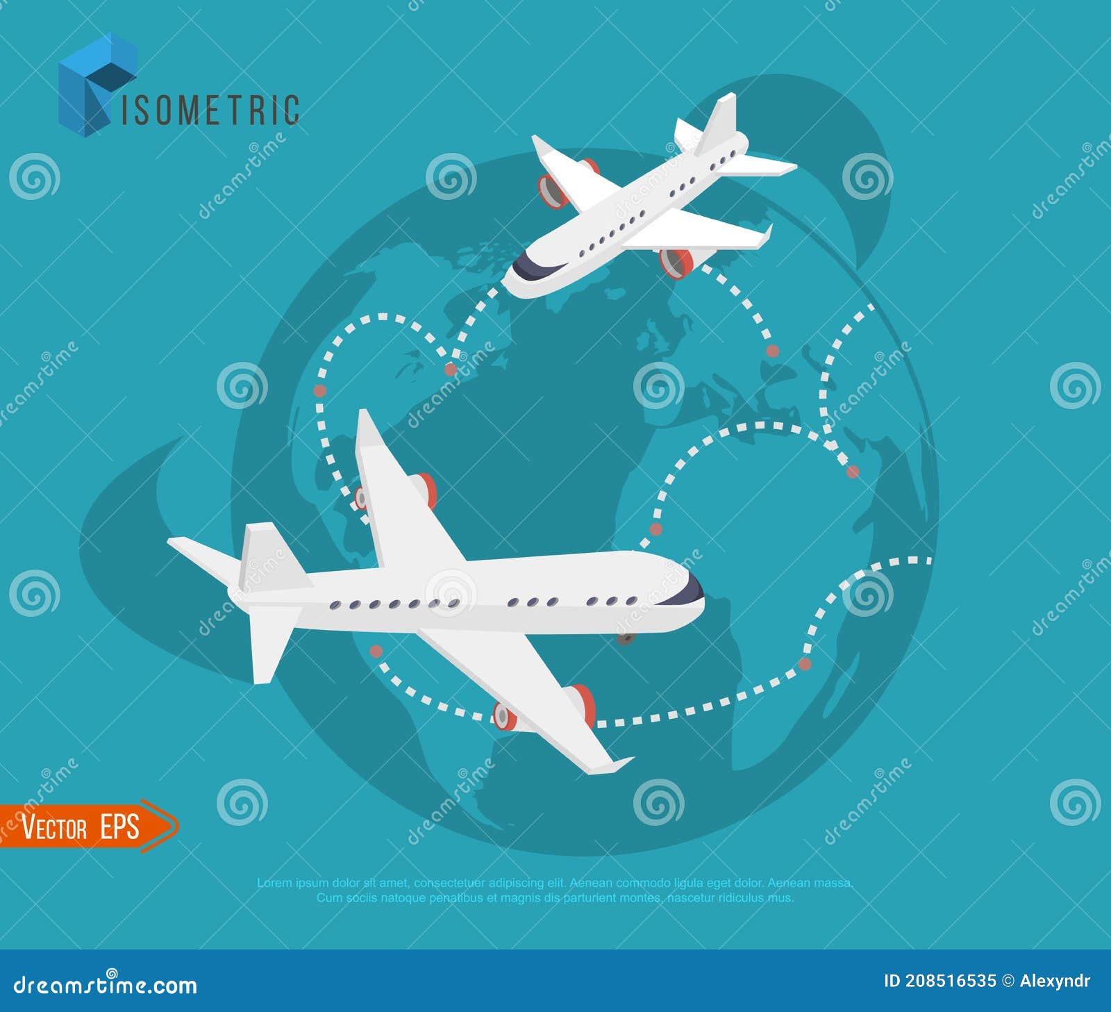 Flat Airplane Illustration, View of a Flying Aircraft Stock Vector ...