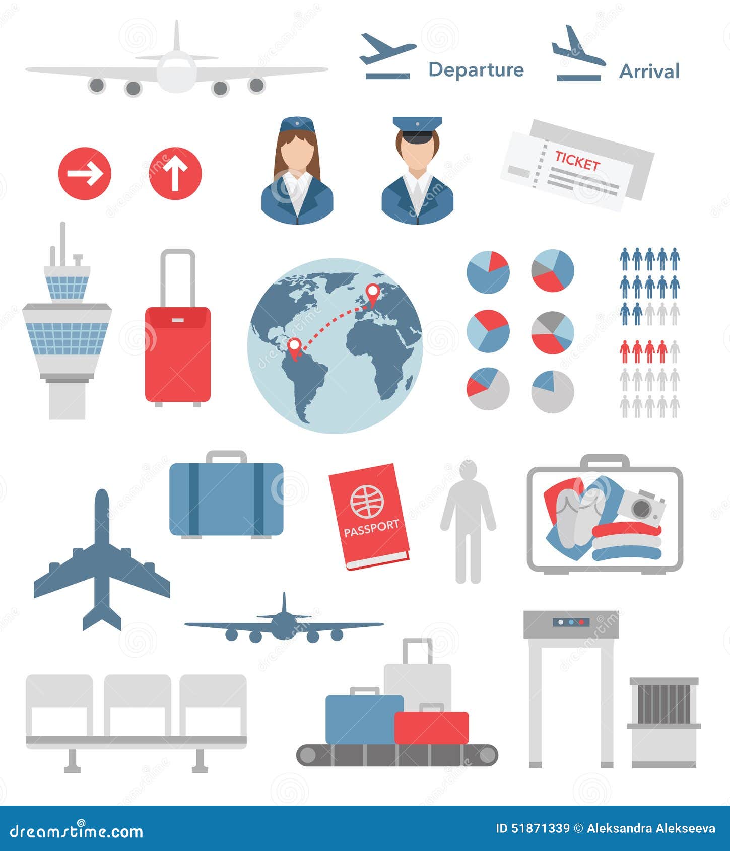 Airport Infographic Set Vector, Design Building, Icon Graphic Transport ...