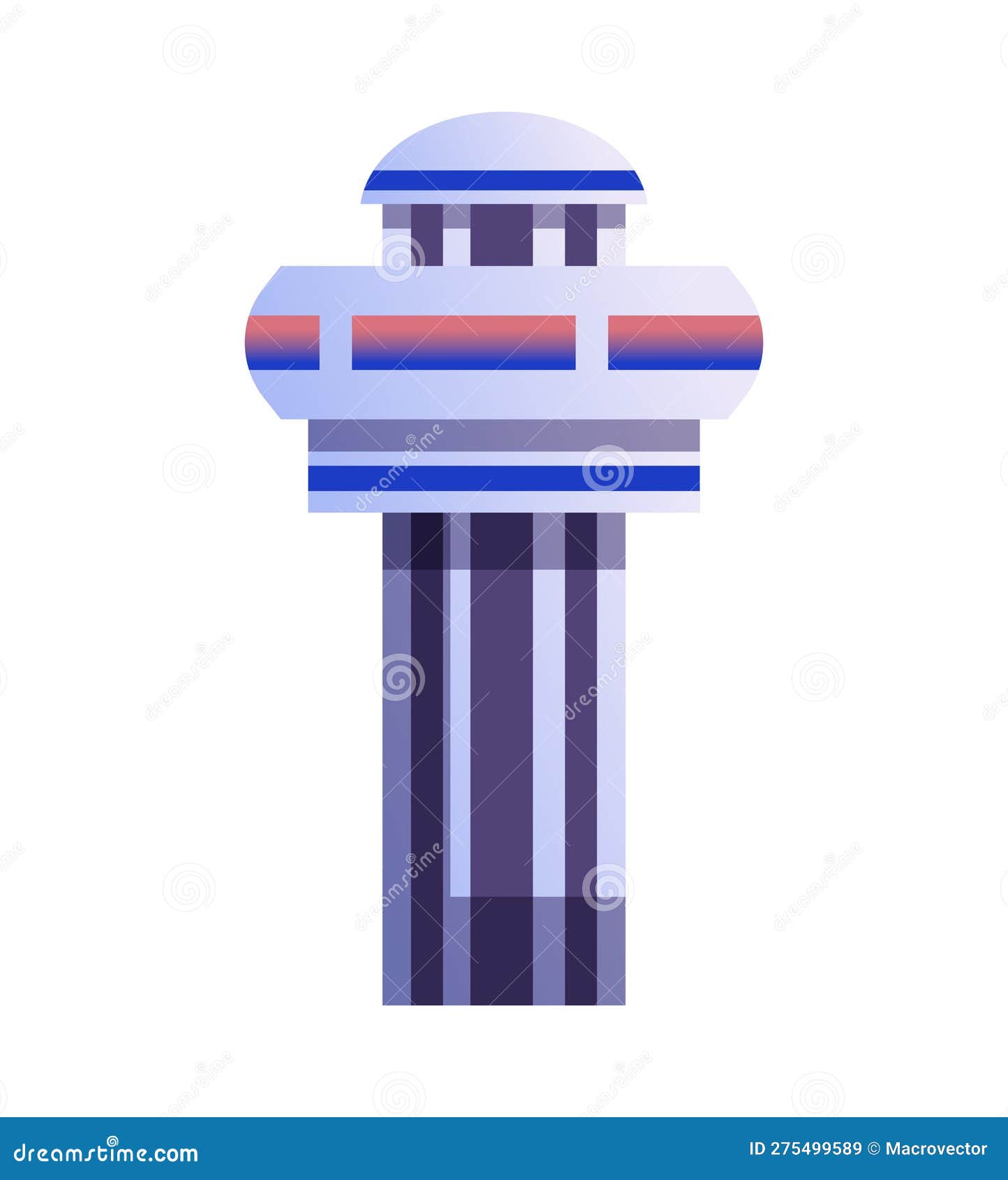 Flat Airport Tower stock vector. Illustration of urban - 275499589