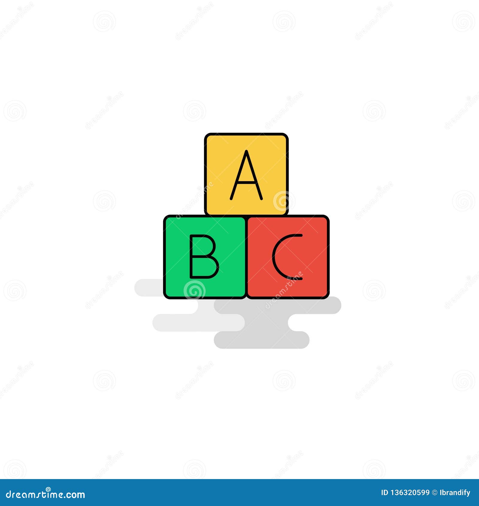 Flat Alphabets Blocks Logo And Visiting Card Template. Busienss Concept ...