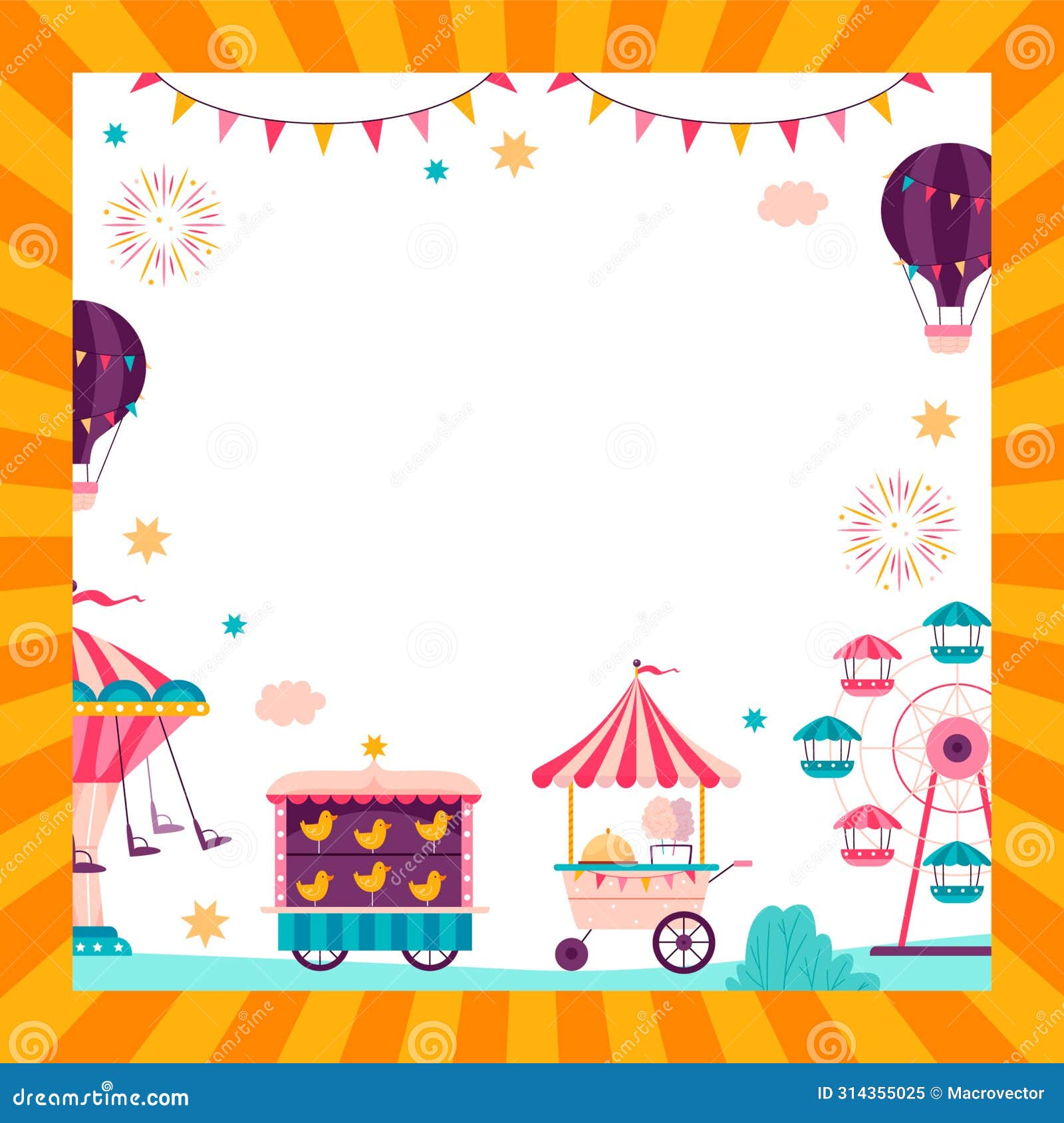 Flat Amusement Park Vertical Banners Cartoon Vector | CartoonDealer.com ...