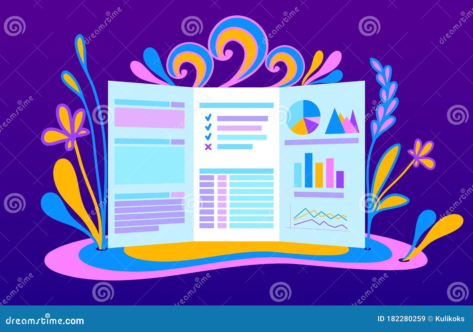 Template of Background with Flyer for Data Analysis in Flat Style Stock ...