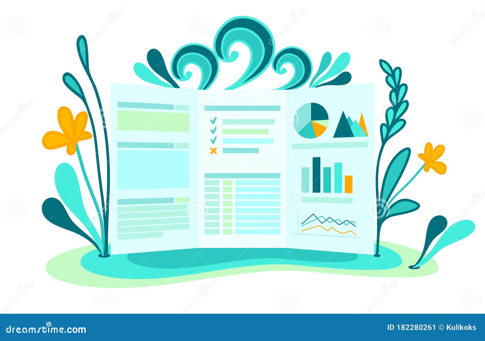 Template of Background with Flyer for Data Analysis in Flat Style Stock ...