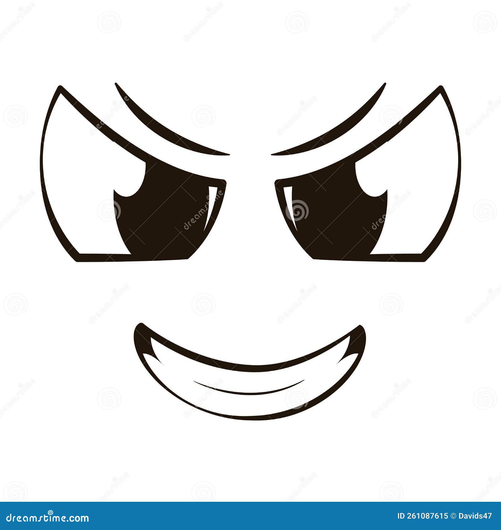 Flat Angry Expression Emote Avatar Vector Stock Vector - Illustration ...