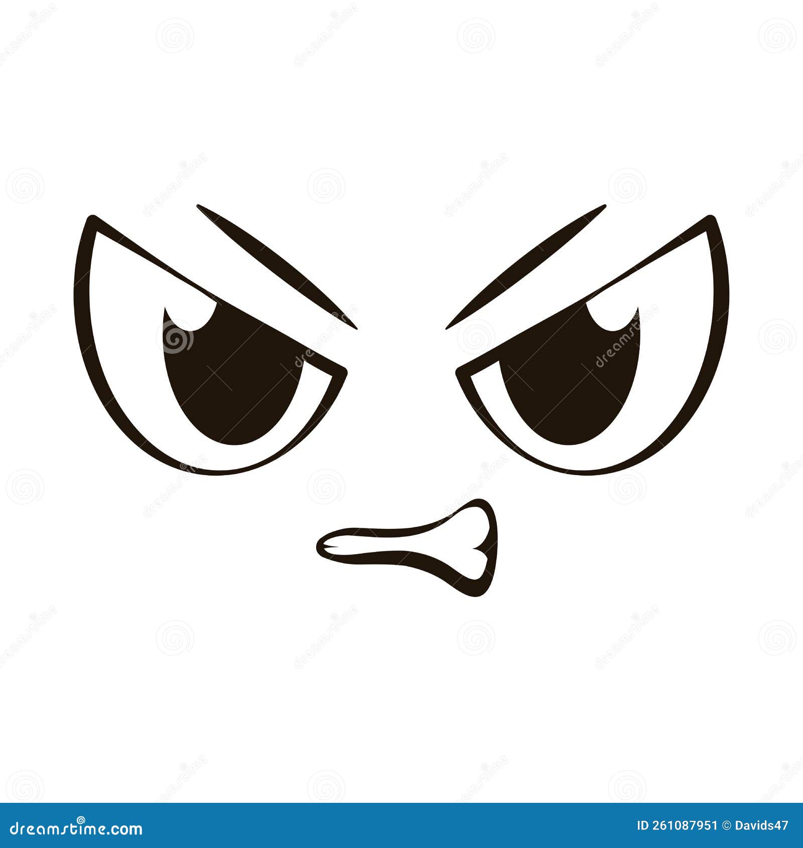 Flat Angry Expression Emote Avatar Vector Stock Vector - Illustration ...